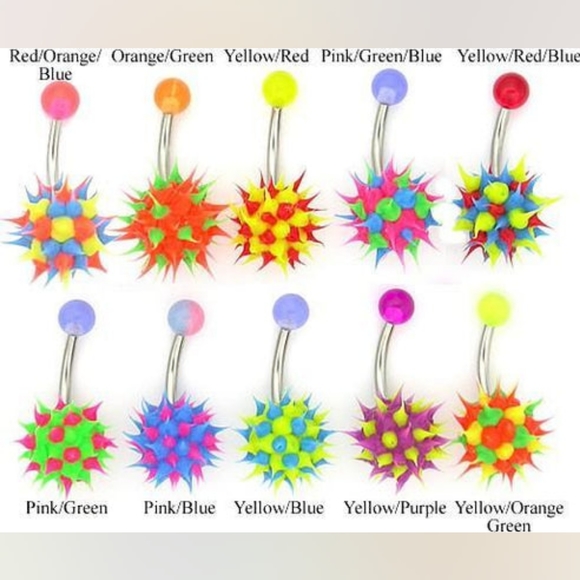 Jewelry | Belly Button Ring Navel Piercing With Spike Silicone Ball ...